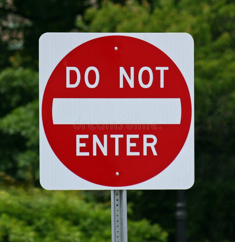 DO NOT ENTER Sign with Metal Chain Locking the Door Stock Image - Image ...