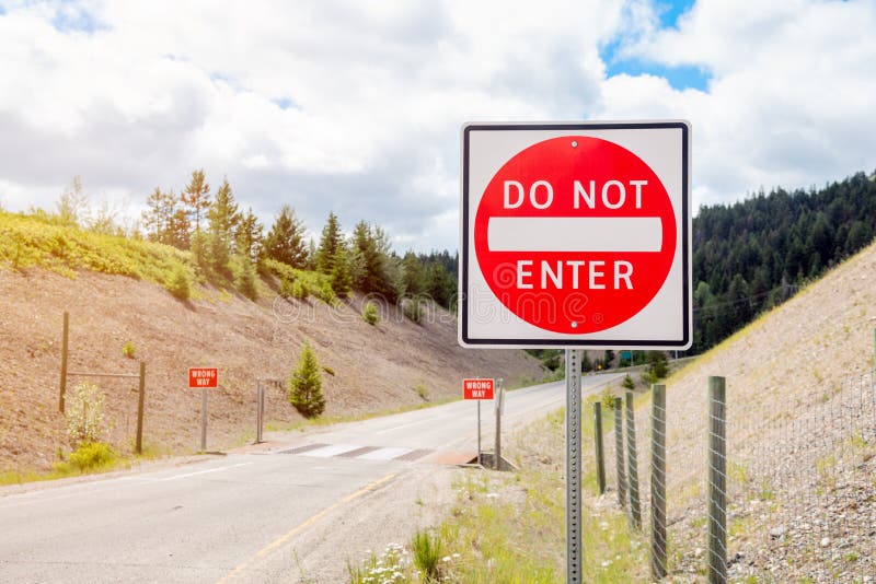 Do Not Enter Sign on the Exit Ramp of a Highway Stock Image - Image of ...