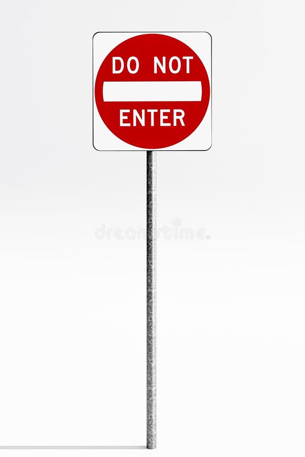 Do Not Enter Sign Isolated on White Background Stock Illustration ...