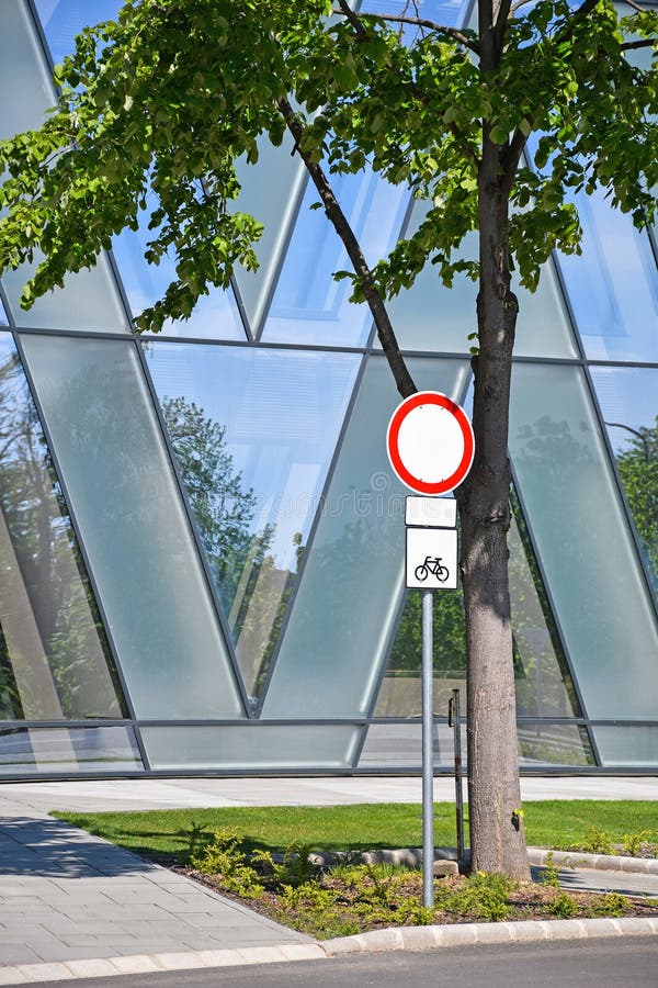 Do Not Enter Sign Next To an Office Building Stock Image - Image of ...