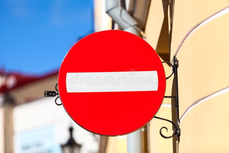 Do Not Enter Sign on Wall, Close-up View, Horizontal Stock Image ...