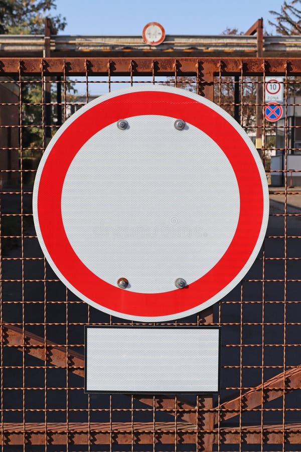 Do Not Enter Traffic Sign on a Gate Stock Image - Image of closed ...