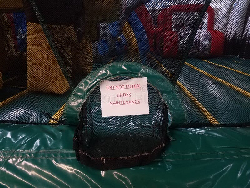 Do Not Enter Under Maintenance Sign on Bounce House Stock Photo - Image ...