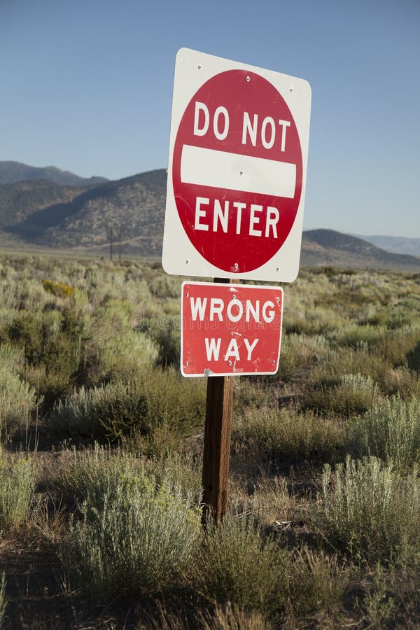 Do-not-enter- And Wrong-way-Sign At The Highway Stock Photo - Image of ...