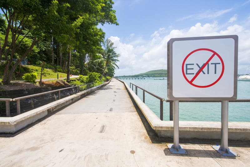 Do Not Exit Symbol On Label At Port Stock Image - Image of island, port ...