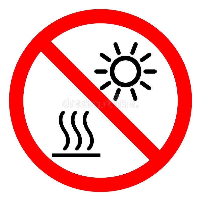 Do Not Expose To Direct Sunlight or Hot Surface Symbol Sign ,Vector ...