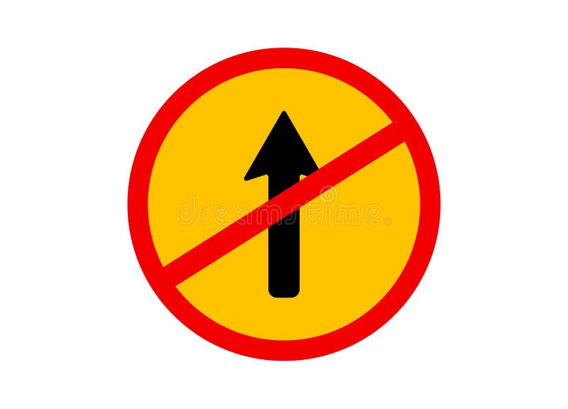 Go straight traffic sign stock illustration. Illustration of roundabout ...
