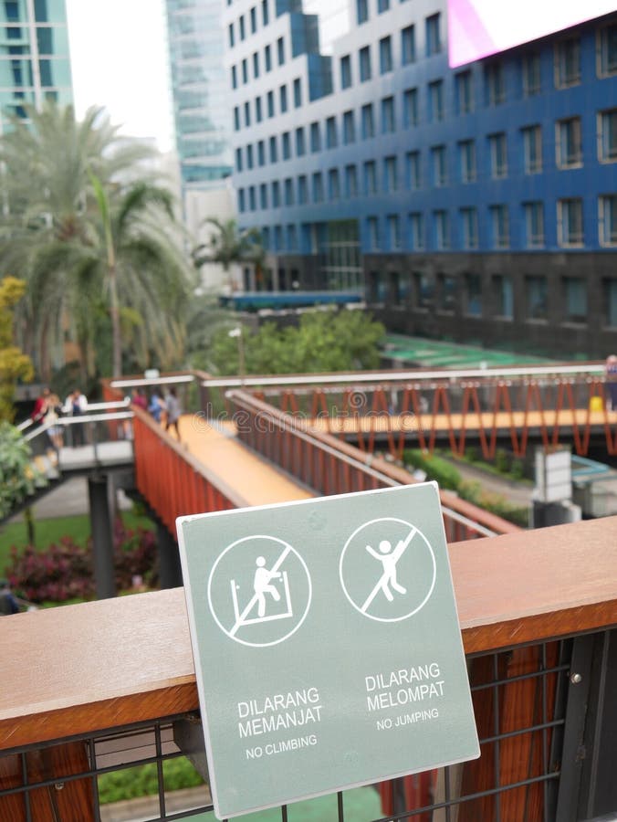 Do Not Jump and Climbing Here Stock Photo - Image of jakarta, asia ...