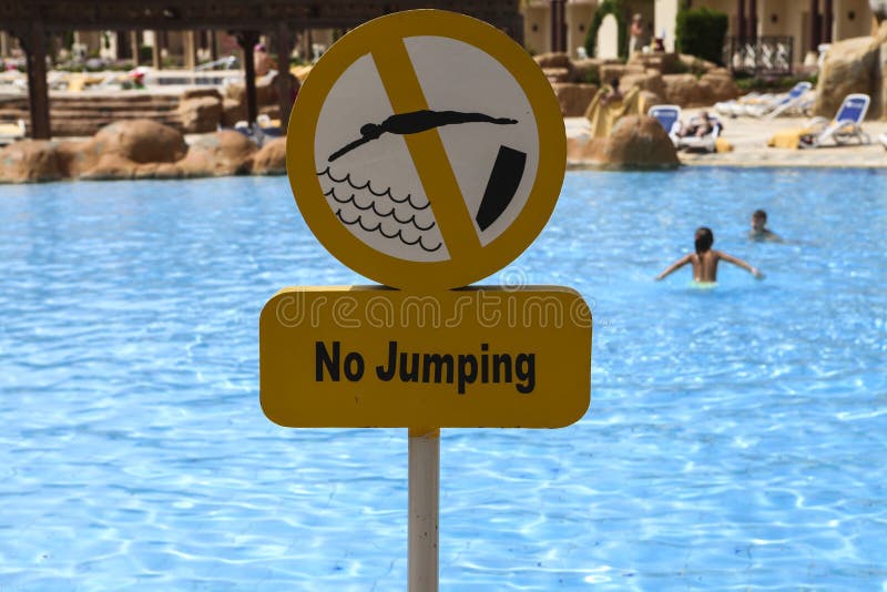 Do Not Jump in the Pool Plate Stock Image - Image of basin, bath: 72645561