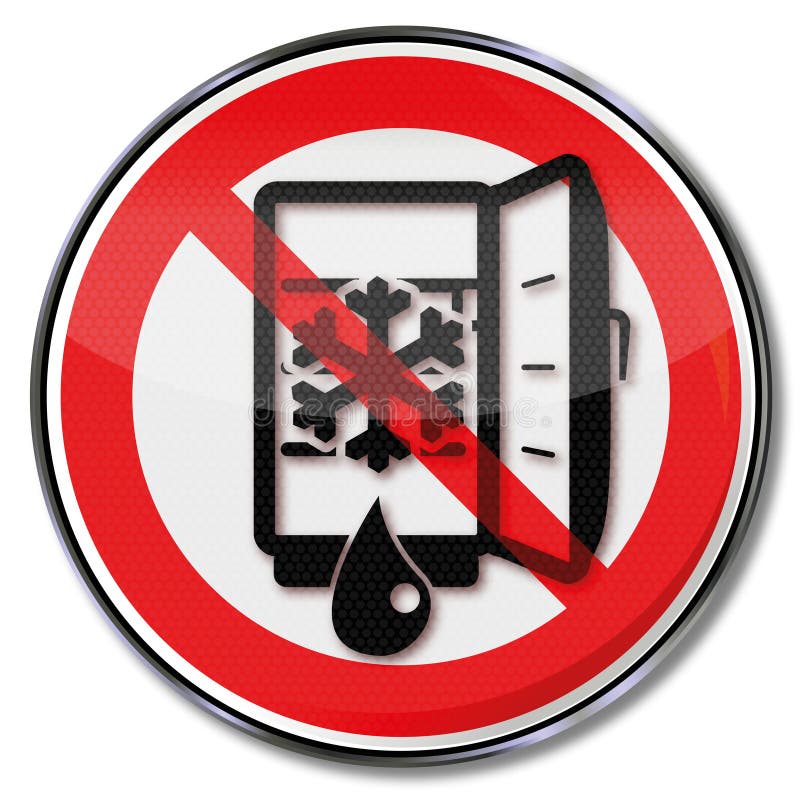 Do Not Leave the Door Open and Defrost the Refrigerator Stock Vector ...