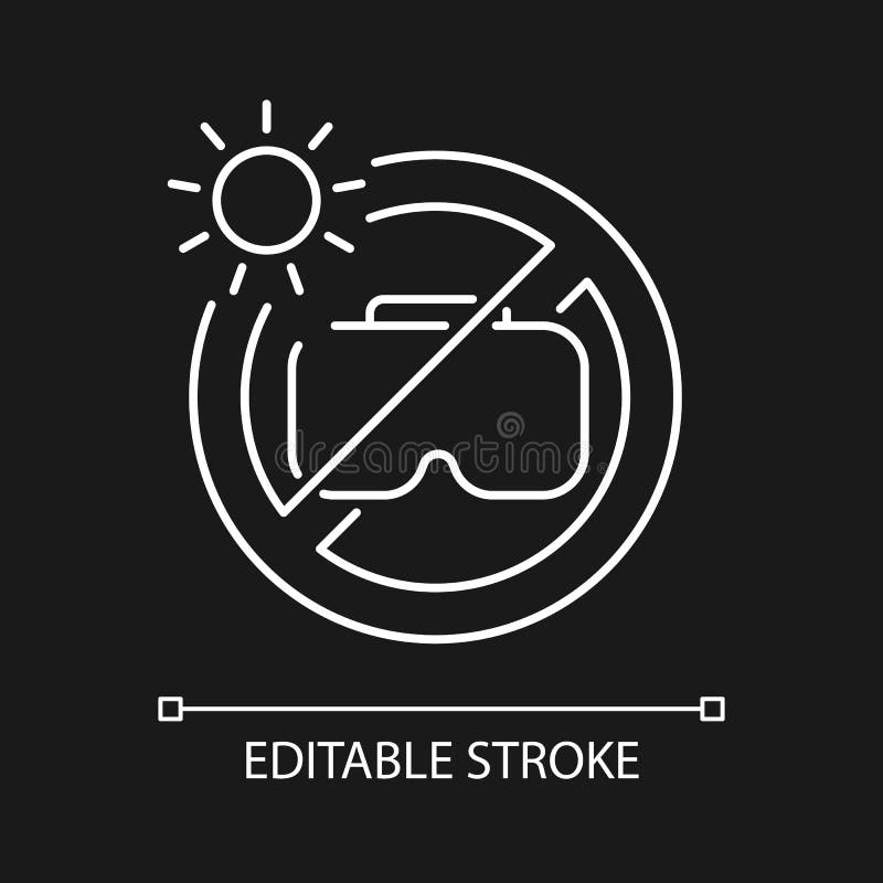 Do Not Leave in Sunlight White Linear Manual Label Icon for Dark Theme ...