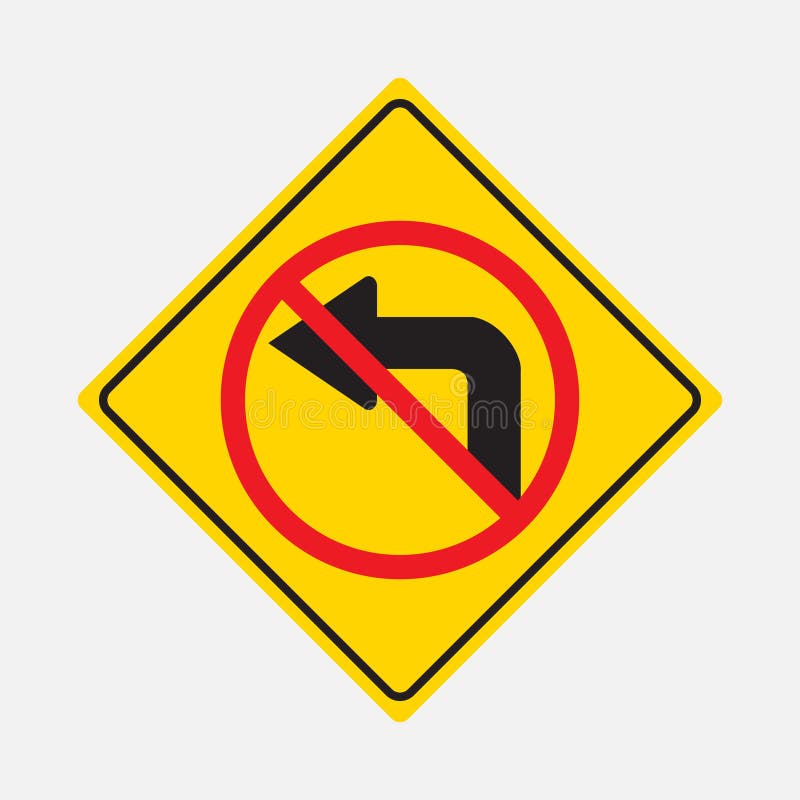 Do Not Left-turn Parking Warning Signage Vector Illustration Stock ...