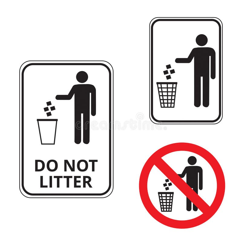 Do Not Litter Banners on a White Background Stock Vector - Illustration ...