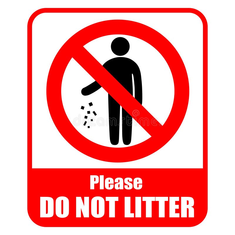 Do Not Litter Sign with Warning Text and Background Stock Vector ...