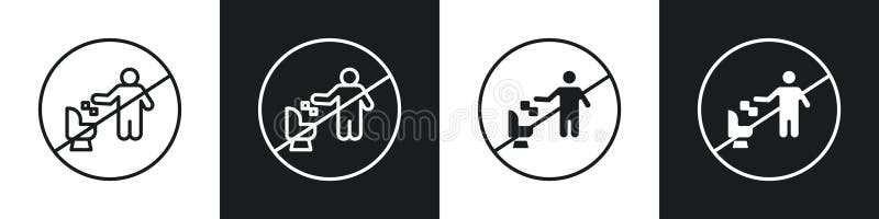 Do Not Litter in Toilet Sign Stock Vector - Illustration of symbol ...