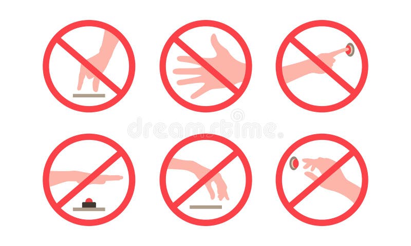 Do Not No Touch Finger Circle Icon Sign Symbol Collection Set Stock ...