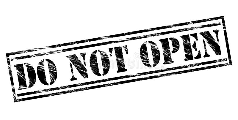 Do Not Open rubber stamp stock vector. Illustration of quiet - 88769138