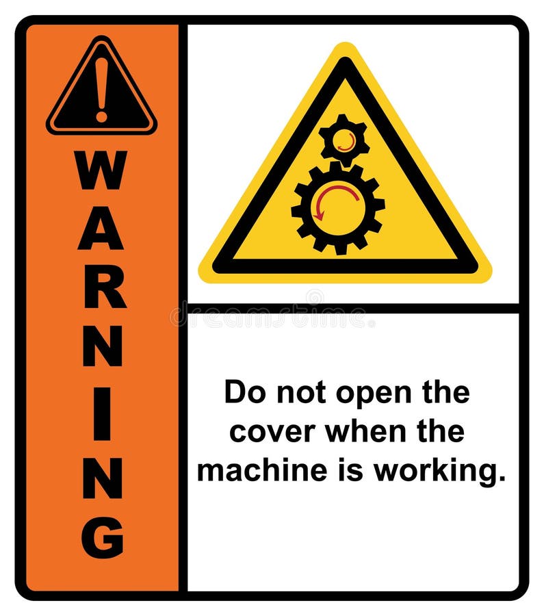 Do not open the cover when the machine is working.,label warning ...