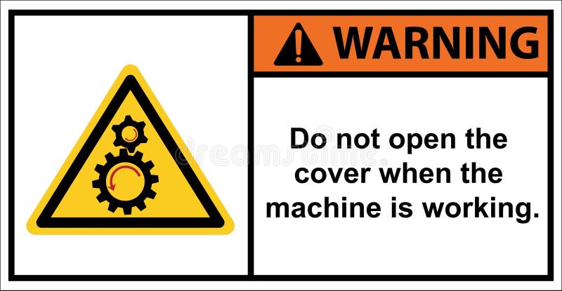 Do Not Open the Cover when the Machine is Working.,label Warning Stock ...