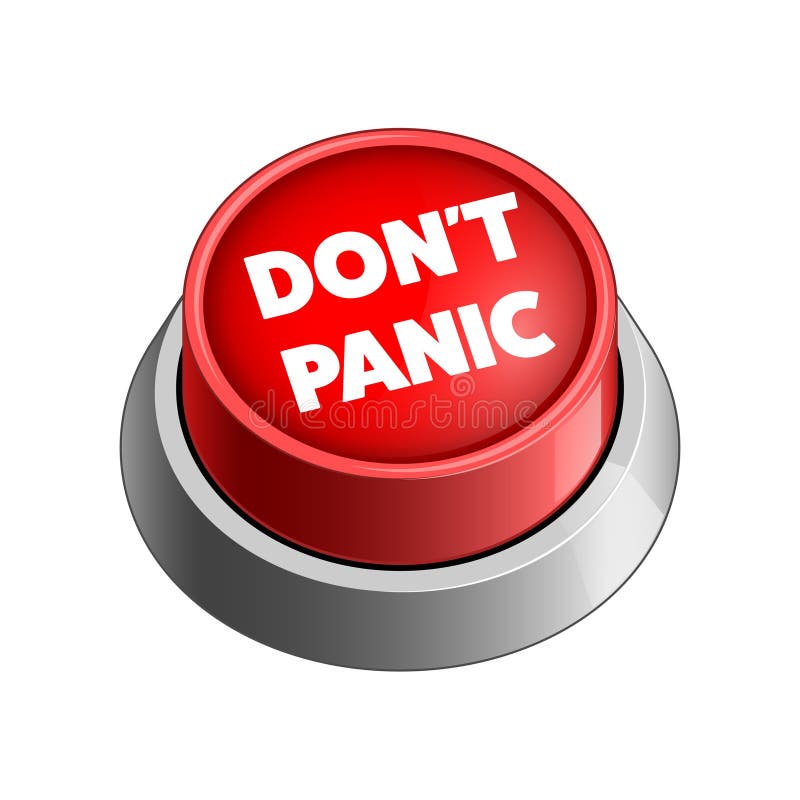 Do Not Panic Red Button Vector Illustration Stock Vector - Illustration ...