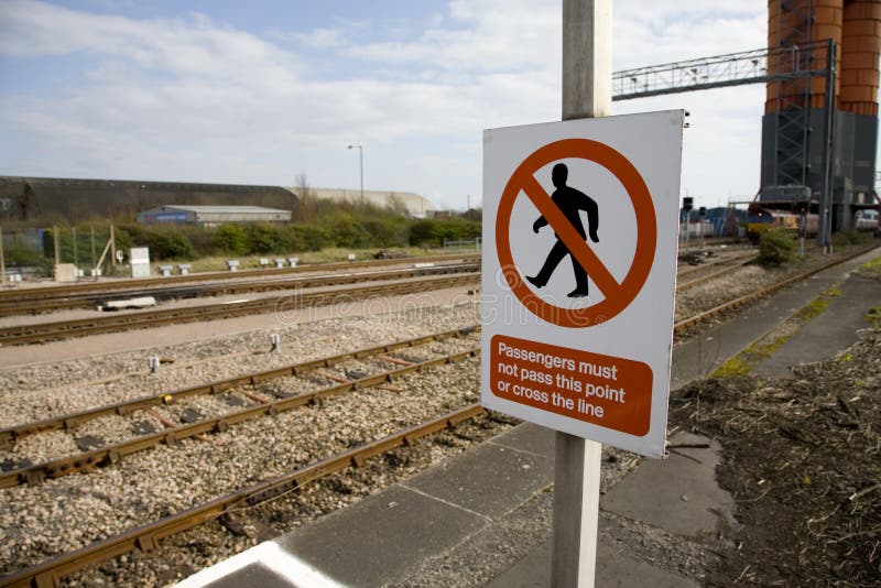 Do Not Pass This Point Sign On Railway Platform Stock Image - Image of ...