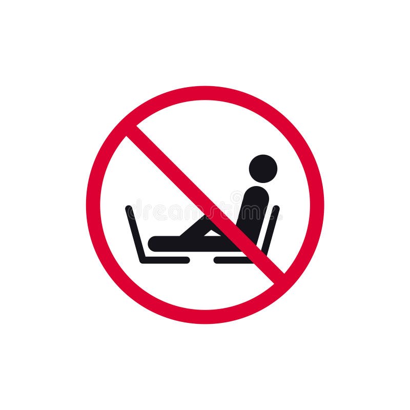 Do Not Put Your Feet On The Seat Prohibited Sign Forbidden Modern