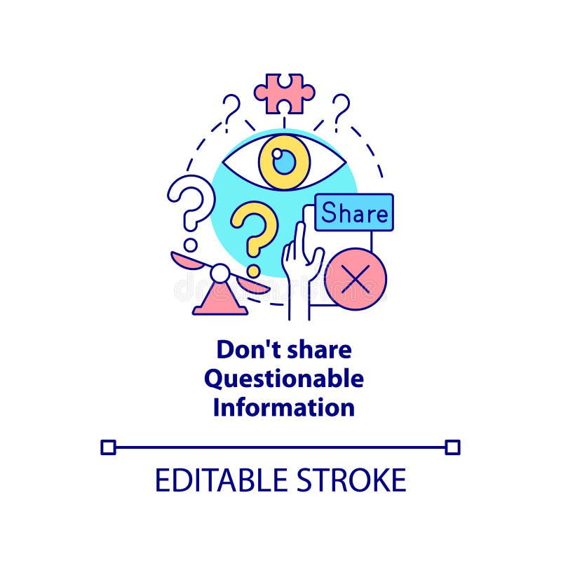 Do Not Share Questionable Information Concept Icon Stock Vector ...