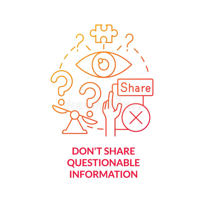Do Not Share Questionable Information Red Gradient Concept Icon Stock ...