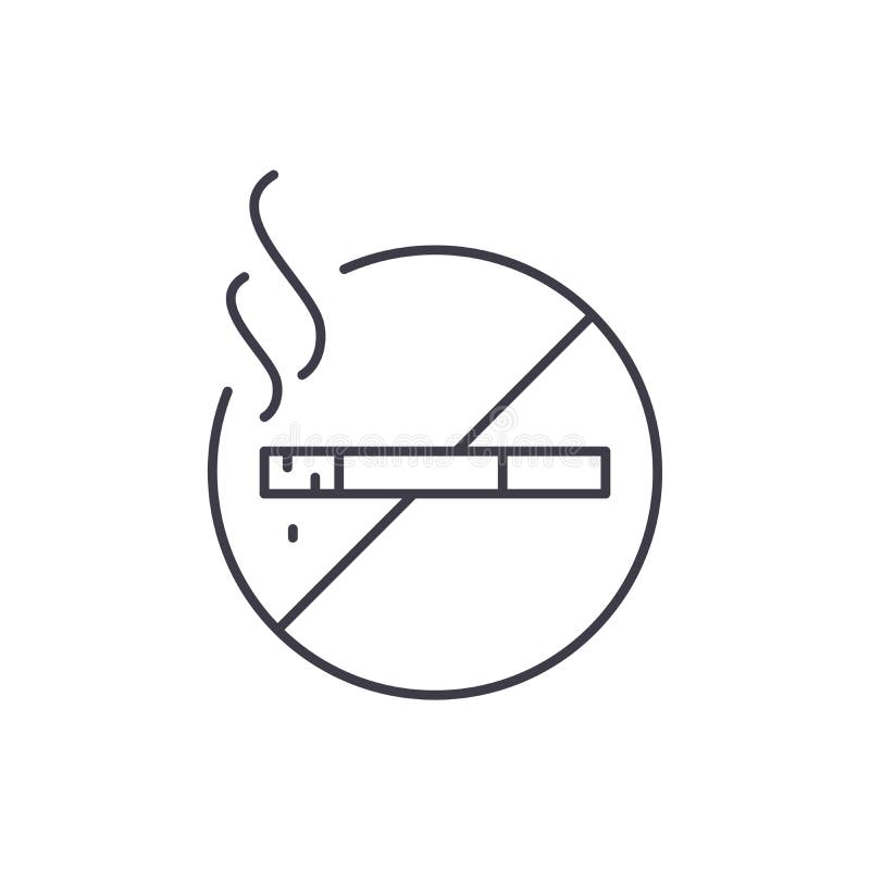 Do Not Smoke Line Icon Concept. Do Not Smoke Vector Linear Illustration ...