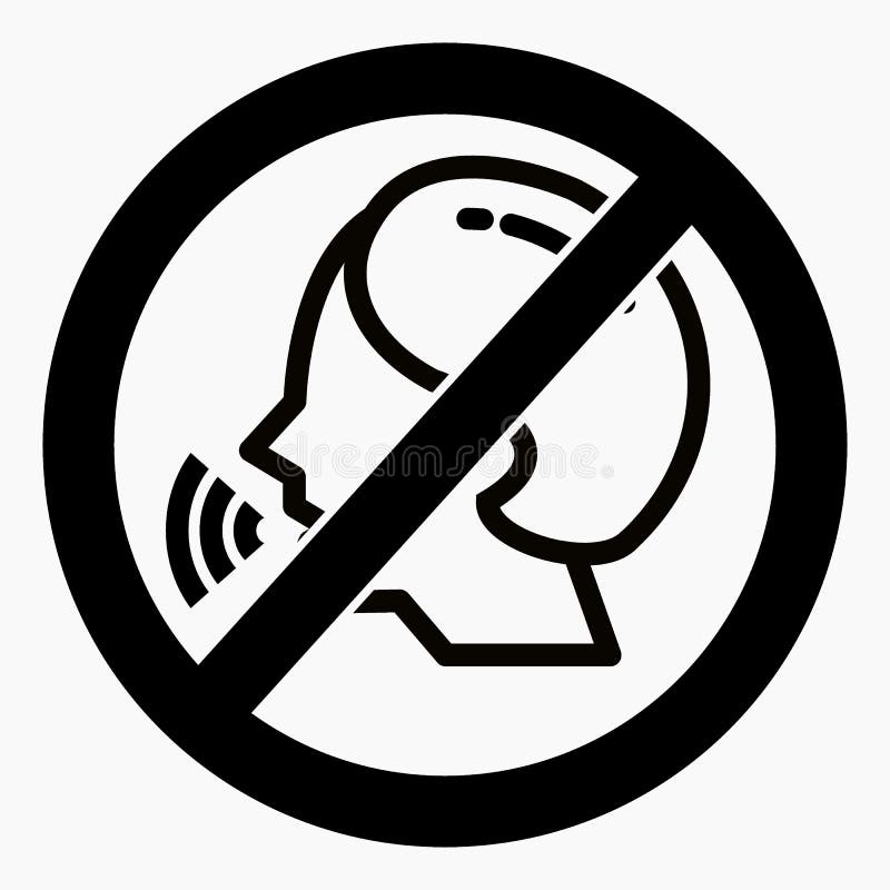 Do not speak icon. stock vector. Illustration of caution - 260395646
