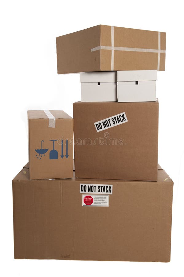 Do Not Stack Boxes Vertical Stock Photo - Image of send, carelessness ...