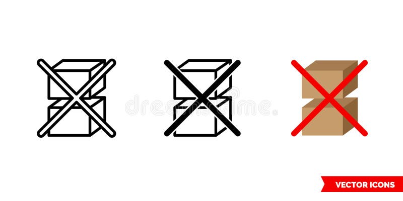 Do Not Stack Icon of 3 Types Color, Black and White, Outline. Isolated ...