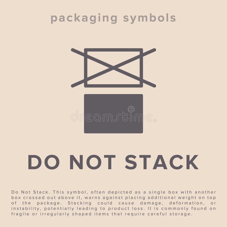 Do Not Stack. Packaging Symbol. Sign and Label Indicating that Items ...