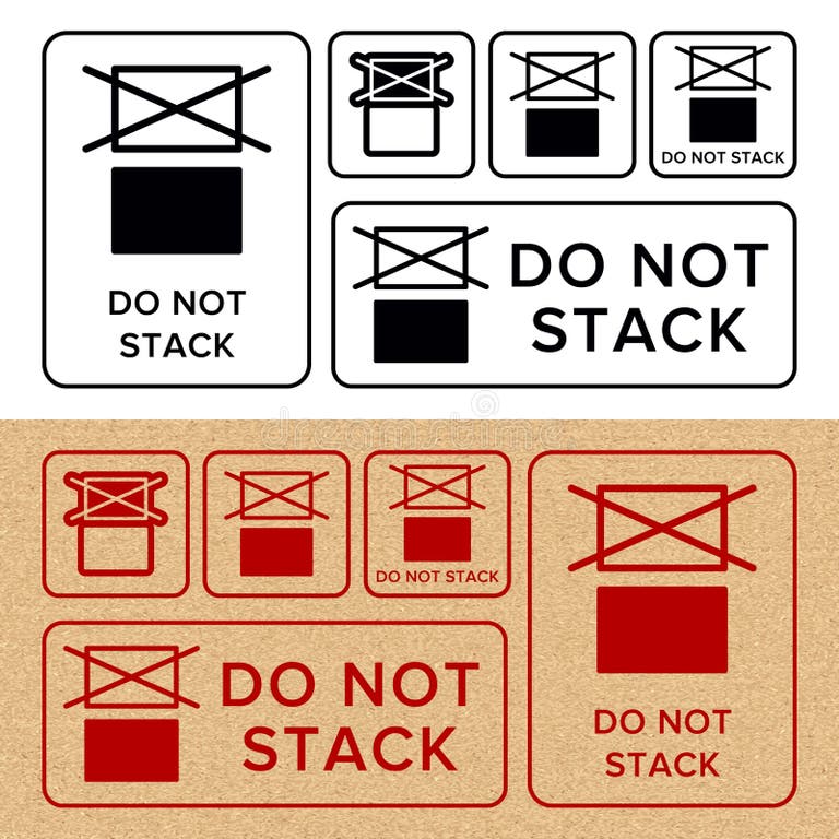 Do Not Stack. Packaging Symbol. Sign and Label Indicating that Items ...
