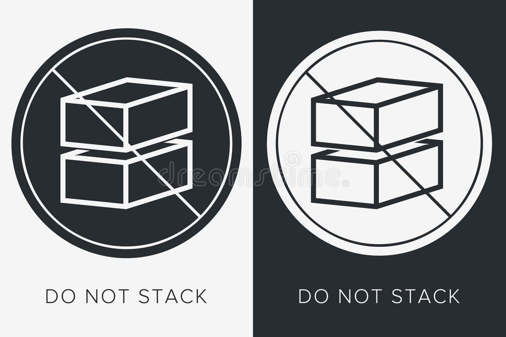 Do Not Stack. Packaging Symbol. Sign and Label Indicating that Items Should Not Be Stacked To ...