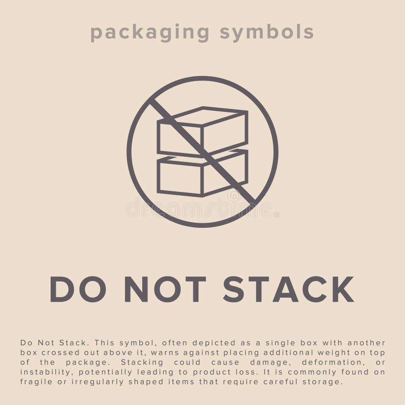 Do Not Stack. Packaging Symbol. Sign and Label Indicating that Items ...