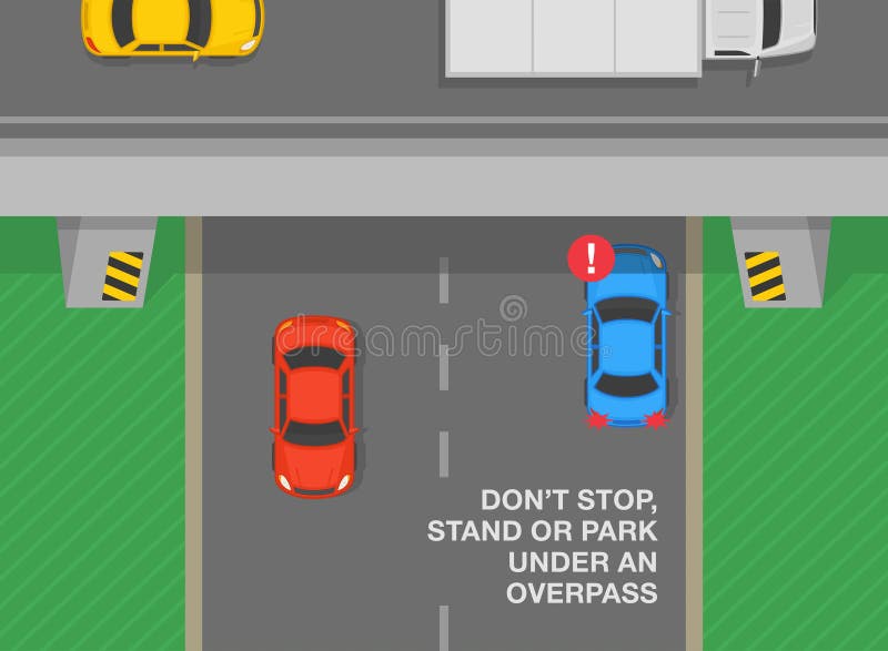 Do Not Stop, Stand or Park Under an Overpass. Top View Stock Vector ...