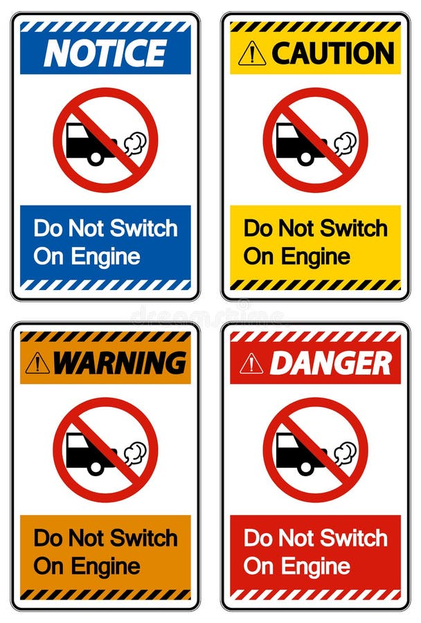 Do Not Switch on Engine Sign on White Background Stock Vector ...
