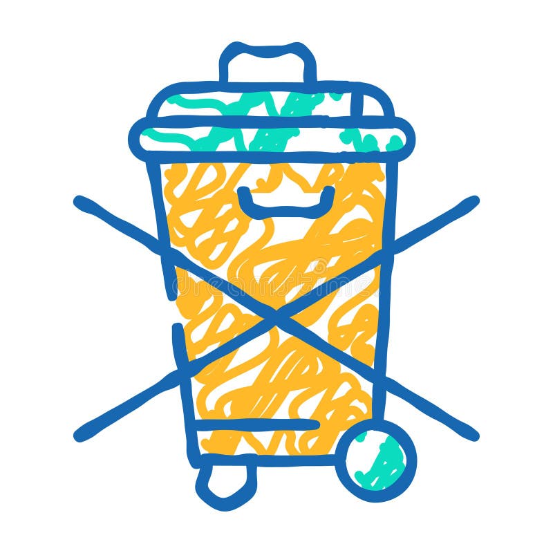 Do Not Throw Garbage Bin Icon Doodle Illustration Stock Illustration ...