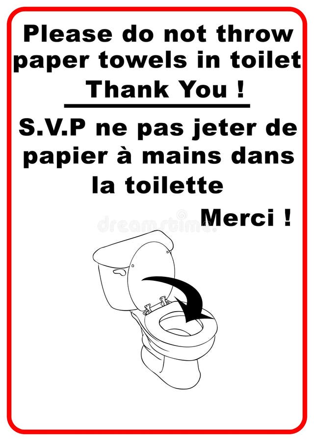 Do Not Throw Paper Toilet Stock Illustrations – 116 Do Not Throw Paper ...
