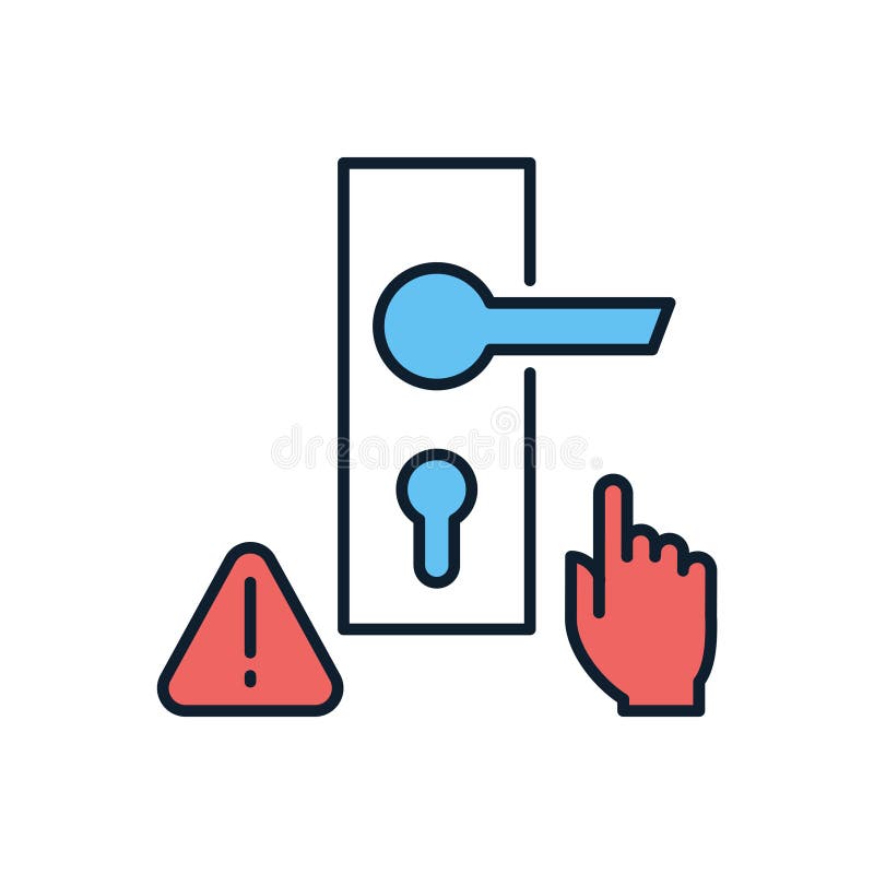 Do Not Touch Door Handle Related Vector Icon Stock Vector ...