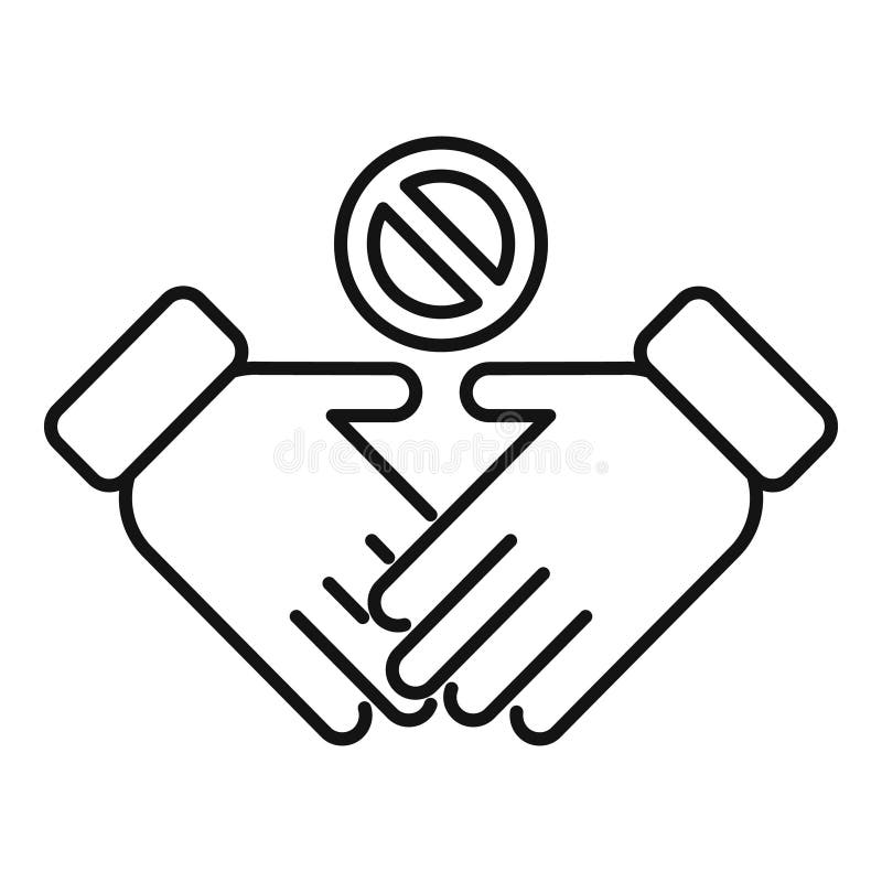 Do Not Touch Hand Shake Icon Outline Vector. Avoid Contact Stock ...
