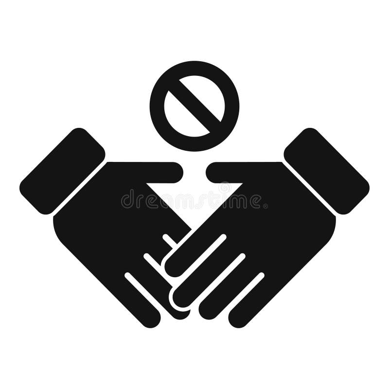 Do Not Touch Hand Shake Icon Simple Vector. Avoid Contact Stock Vector ...