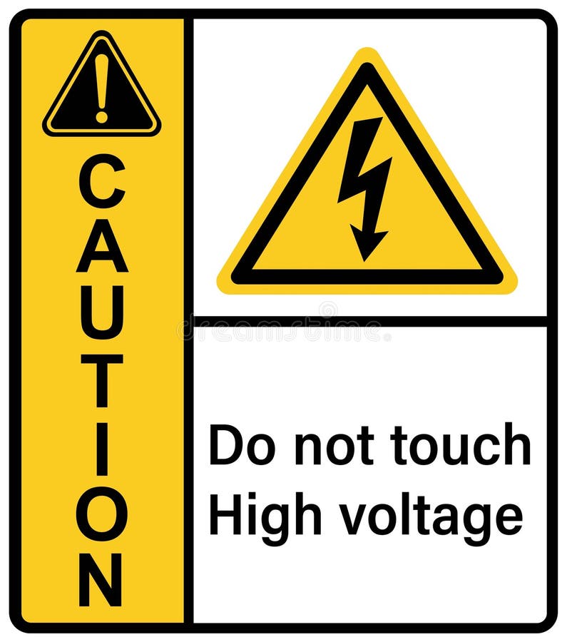 Do Not Touch High Voltage.Sign Caution Stock Vector - Illustration of ...