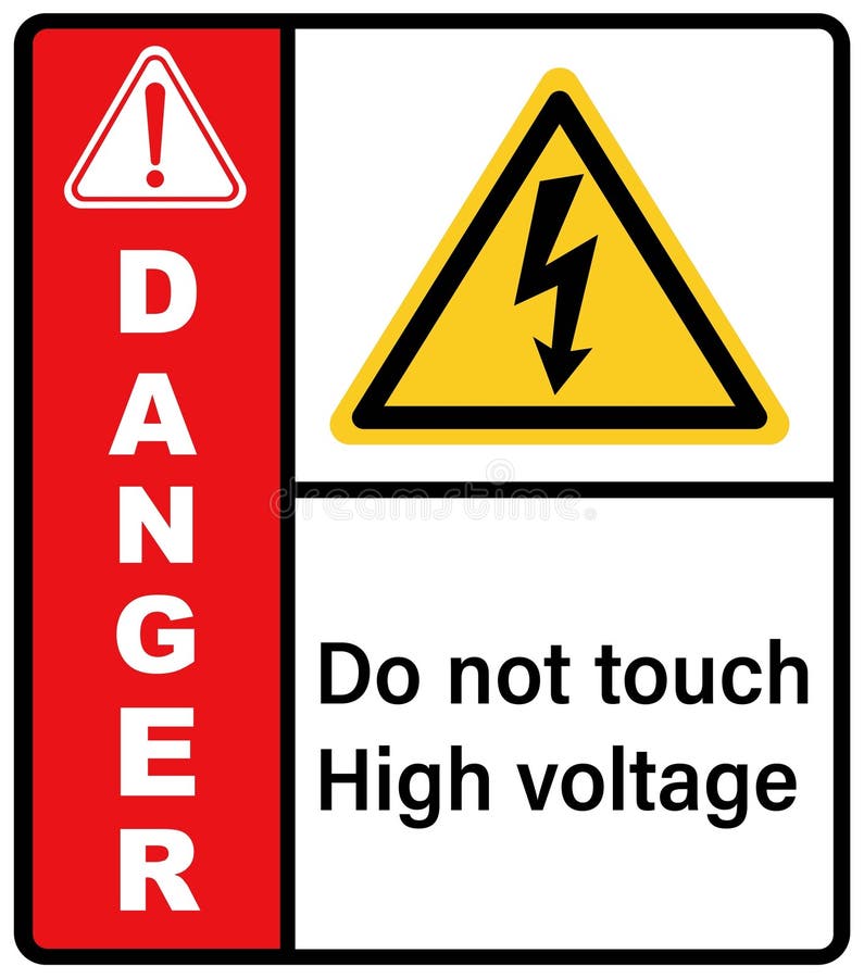 Do Not Touch High Voltage.Sign Danger Stock Vector - Illustration of ...