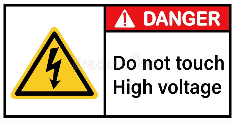 Do Not Touch High Voltage.Sign Caution Stock Vector - Illustration of ...
