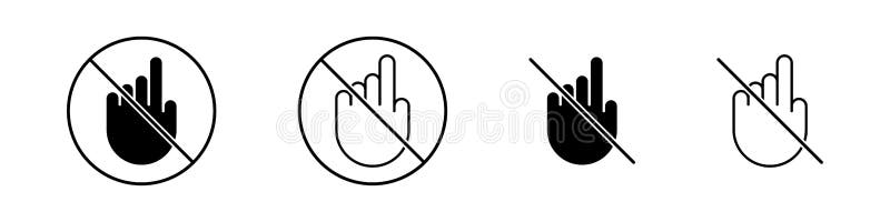 Do Not Touch Icons Set. Prohibition Sign on the Hand. Vector ...