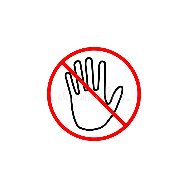 Do Not Touch Line Icon, No Entry Prohibition Sign Stock Vector ...