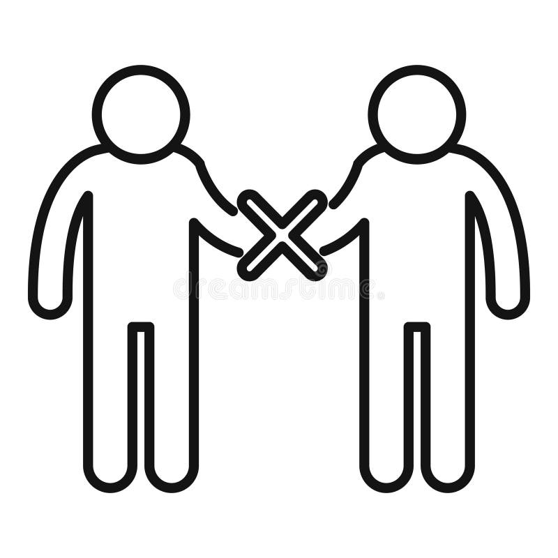 Do Not Touch Person Icon Outline Vector. Avoid Contact Stock ...