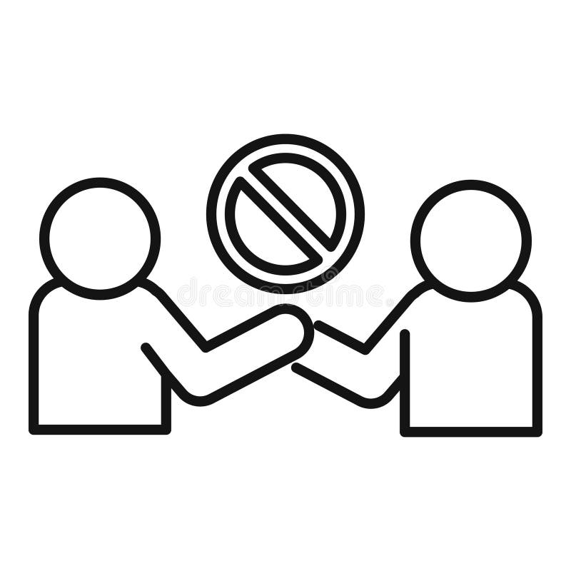 Do Not Touch Person Icon Outline Vector. Tactile Care Precaution Stock ...